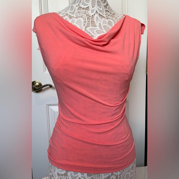 Wrapper | Tops | Wrapper Pink Split Cap Sleeve Blouse Cowl Neckline Medium Stretchy Base Piece ...